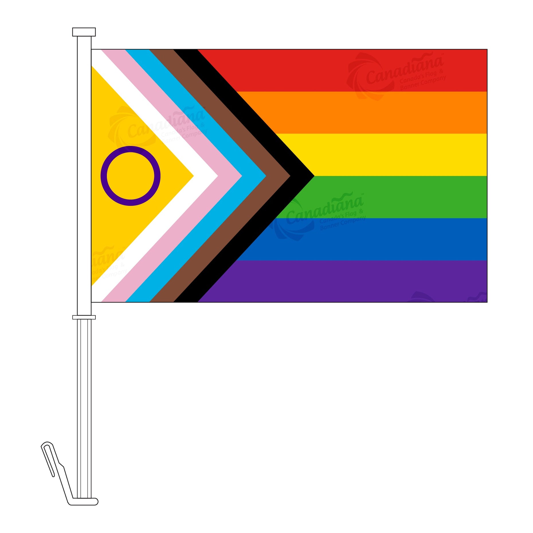 Buy Progressive Pride Car Flag- Canadiana Flag